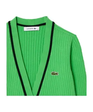 Lacoste Vneck Knit Cardigan - Green