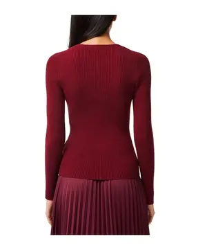 Lacoste Vneck Longsleeve Knit Top