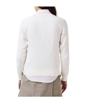 Tommy Hilfiger Crewneck Cableknit Sweater With Embroidered Logo