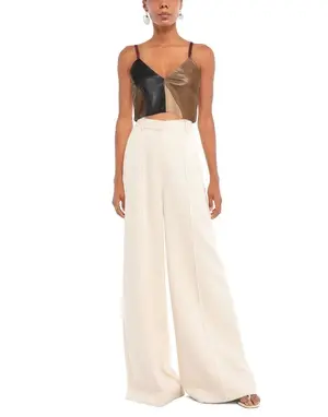 GANNI Colorful Sleeveless Leather Cropped Top