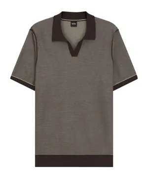 Hugo Boss Shortsleeve Knit Polo Shirt - Black