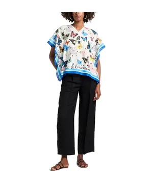 Dolce & Gabbana Printed Short-sleeve V-neck Top