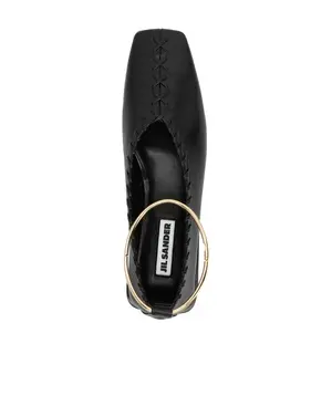 JIL SANDER Stitch-detailed Anklet Ballerina Flats