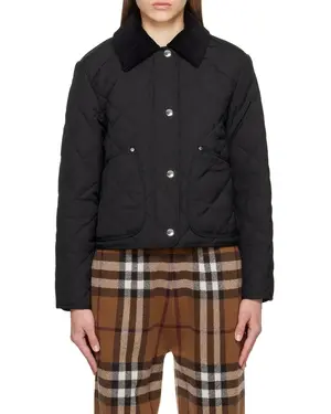 Burberry Buttoned Diamond Quilted Jacket