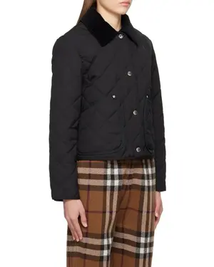 Burberry Buttoned Diamond Quilted Jacket