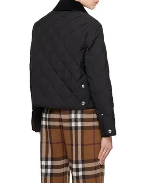 Burberry Buttoned Diamond Quilted Jacket