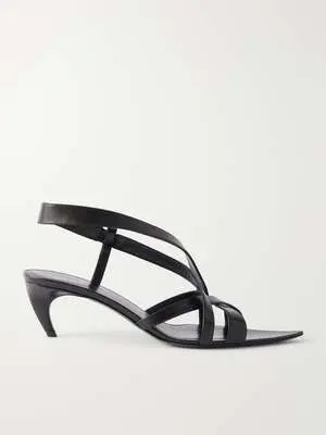 Khaite Sadie 55 Leather Sandals - Black