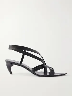Khaite Sadie 55 Leather Sandals - Black