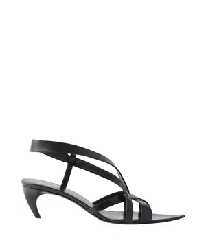 Khaite Sadie 55 Leather Sandals - Black