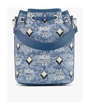 Mcm Logo Pull Rope Shoulder Bag