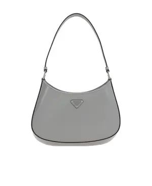 Prada Cleo Brushed Leather Shoulder Bag - Gray