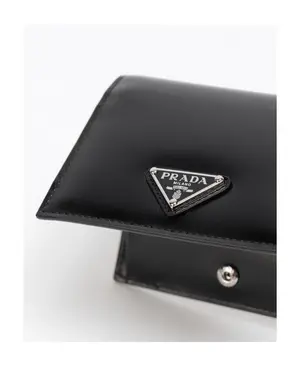 Prada Logo Plaque Bi-fold Wallet