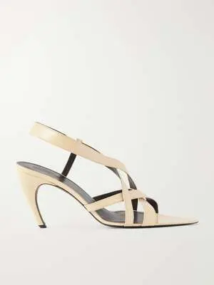 Khaite Sadie 14 Leather Sandals - Cream