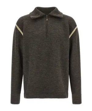 MAISON MARGIELA Elbow Patch Quarter-zip Sweater - Grey