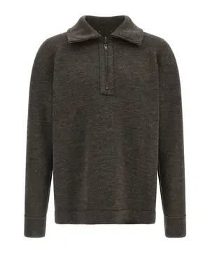MAISON MARGIELA Elbow Patch Quarter-zip Sweater - Grey
