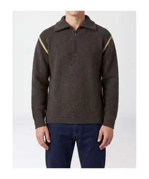 MAISON MARGIELA Elbow Patch Quarter-zip Sweater - Grey