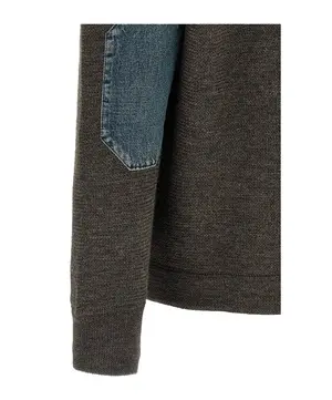 MAISON MARGIELA Elbow Patch Quarter-zip Sweater - Grey