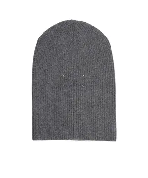 MAISON MARGIELA Logo-patch Ribbed Beanie Hat