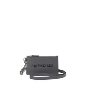 Balenciaga Cash Lanyard-strap Cardholder - Dark Grey/black