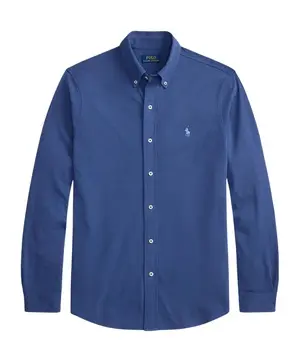 Polo Ralph Lauren Logo Embroidered Curved Hem Shirt - Blue