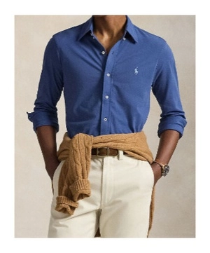 Polo Ralph Lauren Logo Embroidered Curved Hem Shirt - Blue