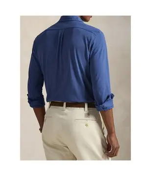 Polo Ralph Lauren Logo Embroidered Curved Hem Shirt - Blue