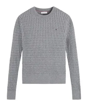 Tommy Hilfiger Cableknit Crewneck Sweater - Gray
