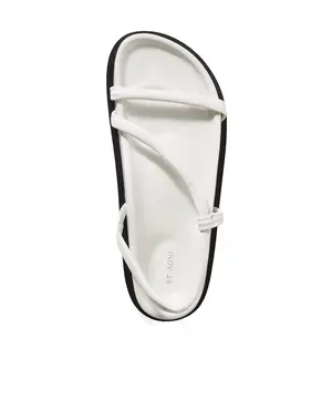 ST. AGNI Twist Leather Slingback Sandals
