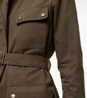 Burberry Gabardine Safari Jacket With Belted Waist