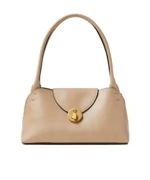Versace Vivian Small Leather Shoulder Bag - Beige