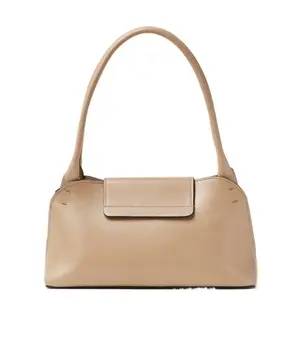 Versace Vivian Small Leather Shoulder Bag - Beige
