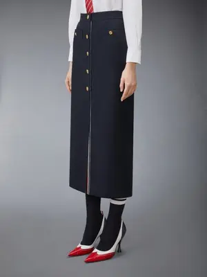 Thom Browne Button-detail Midi Skirt