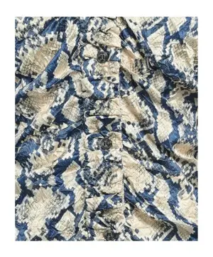 GANNI Snakeskin-print Satin Shirt