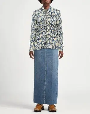 GANNI Snakeskin-print Satin Shirt