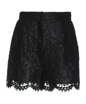 Dolce & Gabbana Solid Color Lace Shorts - Black