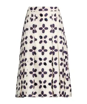 Tory Burch Colorful Pleated Skirt - White