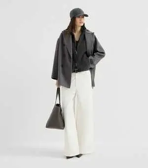 Brunello Cucinelli Cashmere Beaver Pea Coat