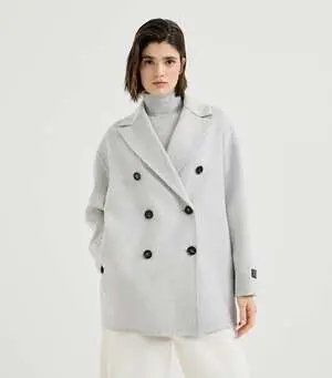 Brunello Cucinelli Cashmere Beaver Pea Coat