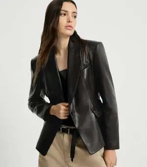 Brunello Cucinelli Nappa Leather Single-breasted Blazer