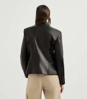 Brunello Cucinelli Nappa Leather Single-breasted Blazer