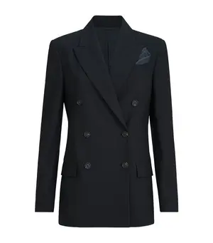 Brunello Cucinelli Wool-blend Double-breasted Jacket - Black