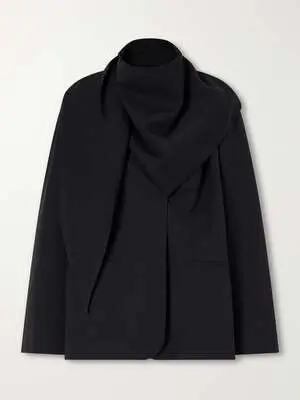 Sea Remi Scarf-effect Wool-blend Crepe Blazer