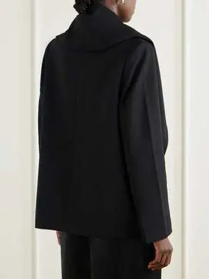 Sea Remi Scarf-effect Wool-blend Crepe Blazer