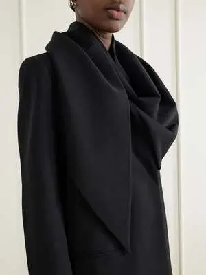 Sea Remi Scarf-effect Wool-blend Crepe Blazer