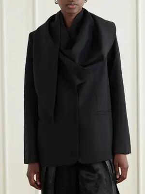 Sea Remi Scarf-effect Wool-blend Crepe Blazer