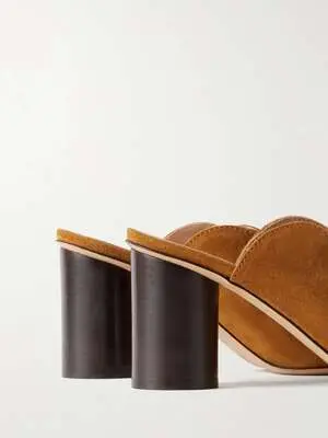 JW Anderson Leather-trimmed Suede Mules