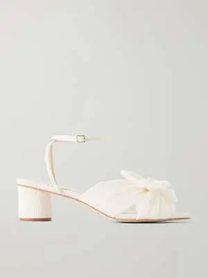 LOEFFLER RANDALL Dahlia Bow-detailed Organza Sandals - Cream