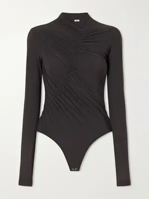 AGOLDE Lupin Gathered Stretch Bodysuit - Gray