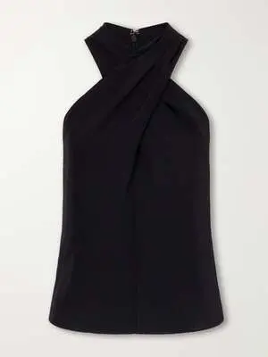Theory Halter Crepe Top - Black