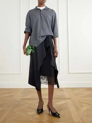 JW Anderson Buckled Leather-trimmed Suede Slingback Pumps